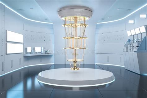 Quantum Computer Machine In Laboratory Stock Illustration Illustration Of Computing