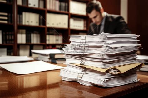 办公桌上的文件高清图片下载 正版图片600324035 摄图网