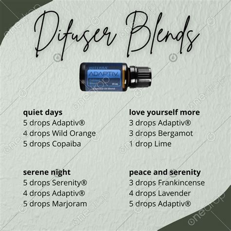 Blends For Diffuser With Adaptiv® Essential Oil Blends Recipes