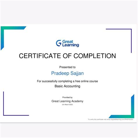 Pradeep Sajjan On Linkedin Successfully Completed Basic Accounting Course Great Learning