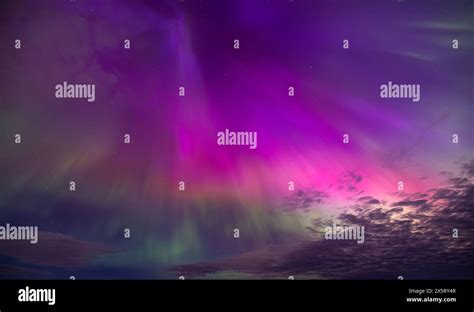 Stunning Northern Lights Aurora Borealis Lighting Up The Sky On A