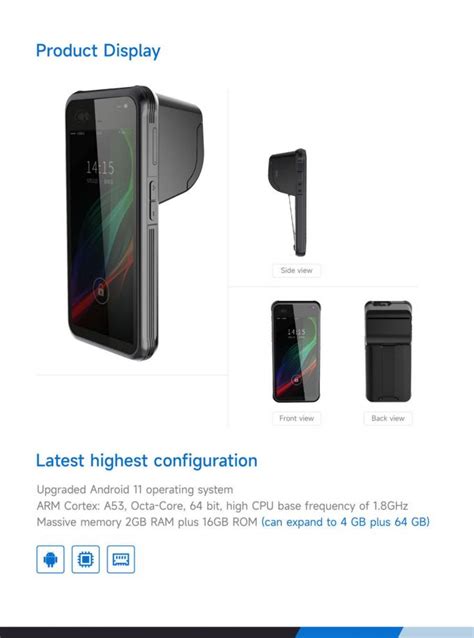 IP67 Waterproof 4GB RAM Rugged Industrial PDA Handheld Android 11 NFC PDA Mobile Device