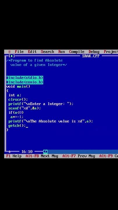 C Program To Find Absolute Value Of A Given Integer Youtube