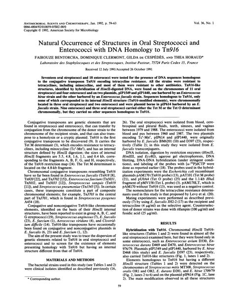 Pdf Natural Occurrence Of Structures In Oral Streptococci And
