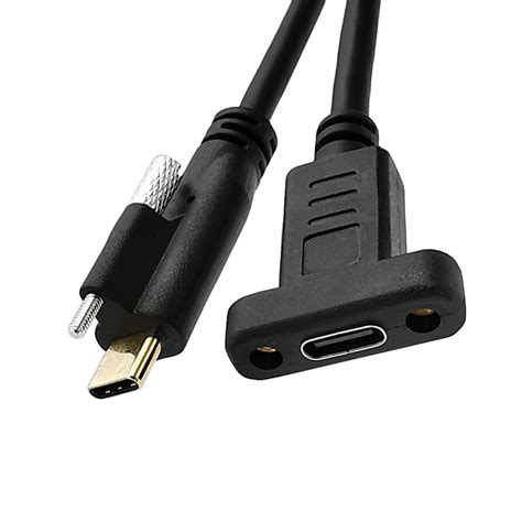 Usb Type C Male To Female Cable With Panel Mount Screw Hole Starte China Scsi Connector