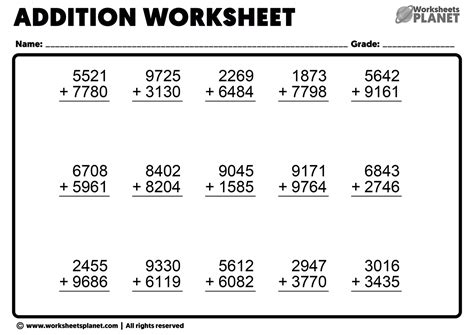 addition 4 digit numbers with regrouping
