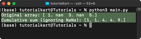 Numpy Nancumsum Cumulative Sum Of Array With Nan