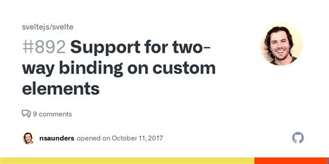 support for two way binding on custom elements · issue 892 · sveltejs