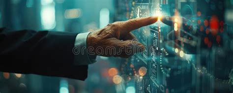 futuristic technology interface with human interaction stock