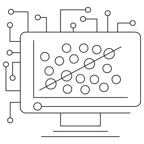 icon of linear regression in artificial intelligence and machine learning stock illustration