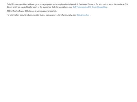 Dell Csi Storage Drivers White Paper—red Hat Openshift Container