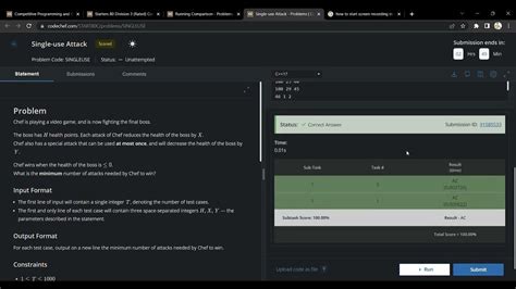 Single Use Attack Codechef Starter 80 Problems Solution