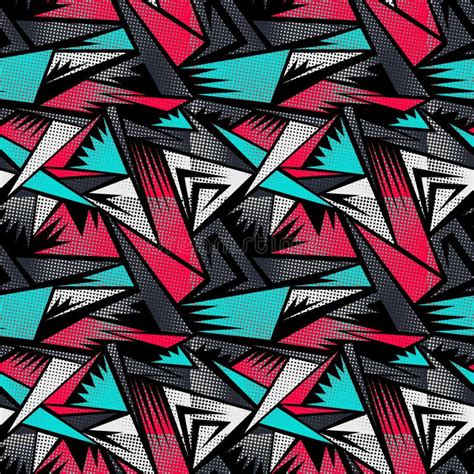 Urban Triangle Seamless Pattern With Grunge Effect Stock Vector
