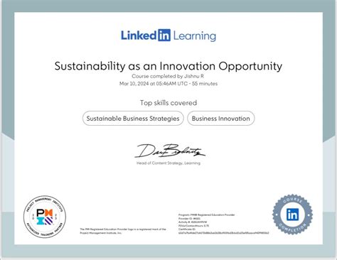 Jishnu R On Linkedin Happy To Share Finished Sustainability As An Innovation Opportunity By