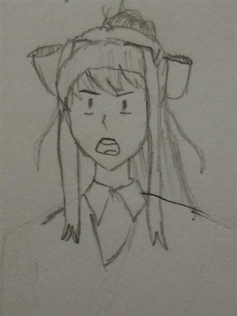 A Bit Serious Monika Sketch R Ddlc