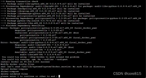 Docker 安装 Error Package Policycoreutils Python 25 29el17x8664requires Policycoreutils