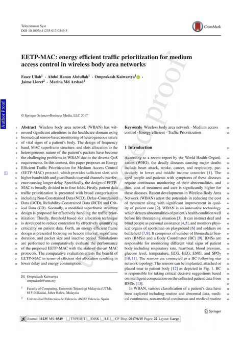 Pdf Eetp Mac Energy Efficient Traffic Prioritization For Medium