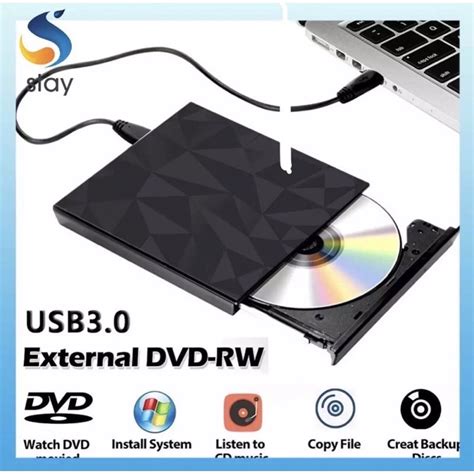 Usb Slim External Dvd Cd Writer Drive Burner Reader Player External Brushed Usb Optical