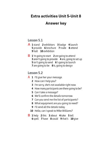 1b key review exercises unit 5 unit 8 pdf