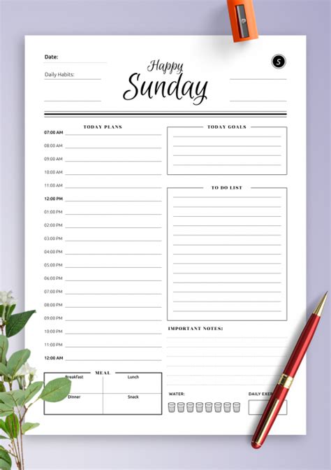 Daily Schedule Excel Template