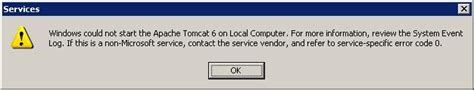 Windows Could Not Start The Apache Tomcat 6 On Local Computer