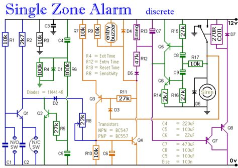 Single Zone Alarm Circuit And Diagram Alarms Related Schematics