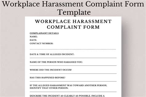 Workplace Harassment Complaint Letter Sample Employee Workplace