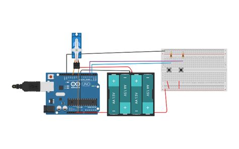 circuit design servo motor controlado por push buttons tinkercad