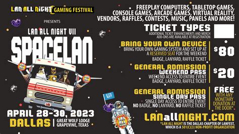 Lan All Night Gaming Festival Vii Spacelan April 28 30 2023 Lan