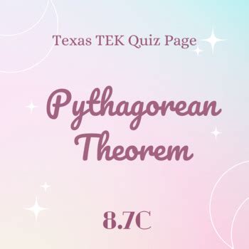 Pythagorean Theorem Quiz Page By SMC Educational Resources TPT