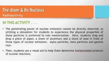 Radioactive Decay Babe Centered Learning Activity By Lab In Every Lesson