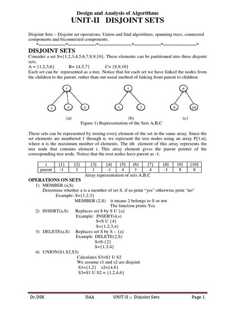 Unit 2 Disjoint Sets Pdf Vertex Graph Theory Theoretical Computer Science