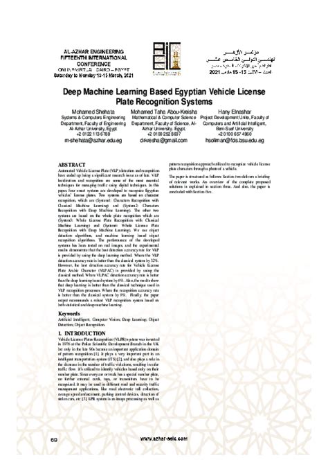 pdf deep machine learning based egyptian vehicle license plate