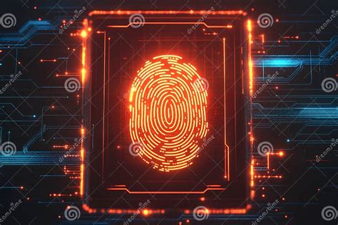 A Digital Fingerprint Representing Advanced Fingerprint Recognition Technology Stock Image