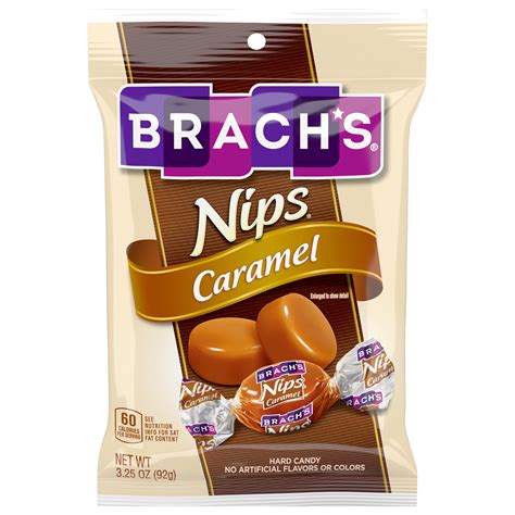 Brachs Nips Caramel Flavored Hard Candy Individually Wrapped Candies