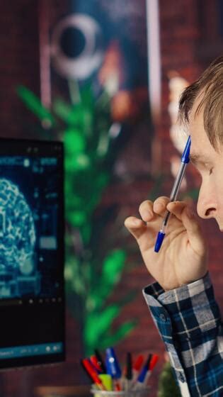 Admin Uses Computer For Artificial Intelligence Computing Simulation