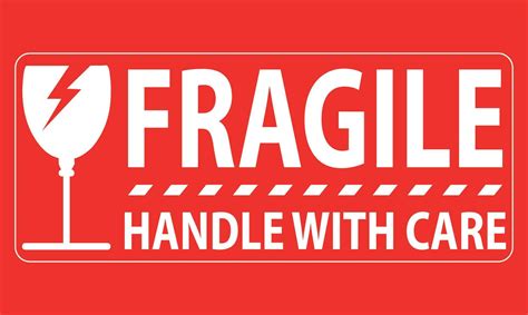 Fragile Handle With Care Sticker Fragile Label With Broken Glass Fragile Handle With Care Sticker Fragile Label With Broken Glass