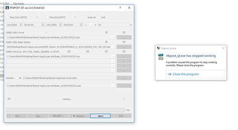 rtkpost crashes before correcting reach rs base with australian gnss data rtk post
