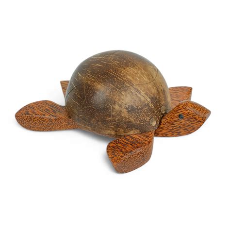 Hand Carved Coconut Shell Turtle Large Maka Imports