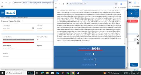Qc Defect 34944 Dividend Master Create No Character Limit For