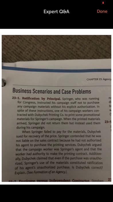 Solved Expert Q A Done CHAPTER 23 Agency Business Scenarios Chegg Com