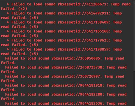 Temp Read Failed Sound Asset Error Spam When Launching Local Server