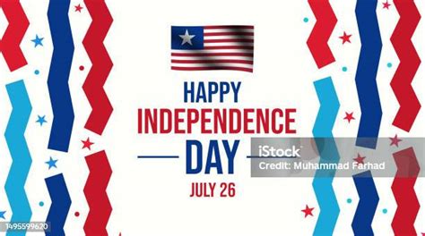 라이베리아 배경 디자인에 행복한 독립 기념일 인사 흔들리는 깃발과 화려한 모양 라이베리아 독립기념일 배경 7월에 대한 스톡 벡터 아트 및 기타 이미지 Istock