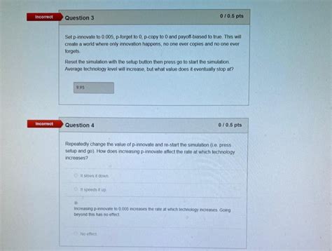 incorrect question 3 0 0 5 pts set p innovate to