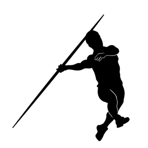Premium Vector Silhouette Of Athlete Throwing A Javelin Vector Illustration