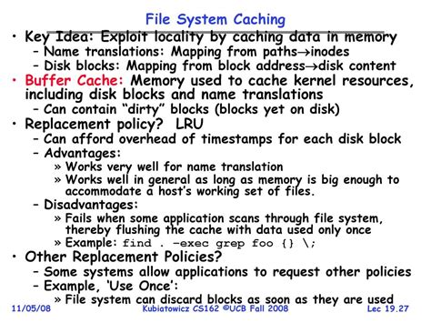 Cs162 Operating Systems And Systems Programming Lecture 19 File Systems Continued Distributed