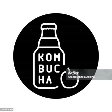 콤부차 수제 차 병 자연 요소 웹 페이지 모바일 앱 프로모션을 위한 픽토그램 0명에 대한 스톡 벡터 아트 및 기타 이미지 0
