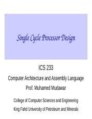 Designing A Single Cycle Processor Step By Step Guide For Course Hero