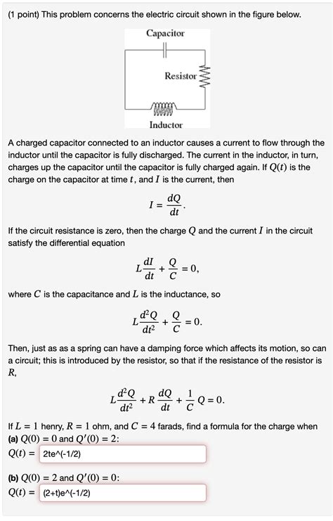 Solved 1 Point This Problem Concerns The Electric Circuit