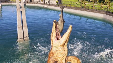 Mosasaurus Eats White Shark Jurassic World Evolution 2 Game On Dude